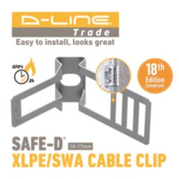 D-Line Safe-D Fire Rated Adjustable Clips 10-15mm² Silver 20 Pack ...