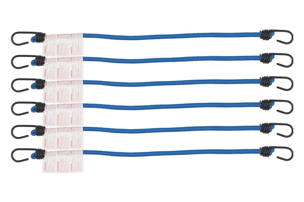 Smith & Locke Bungee Cords 600mm x 10mm 6 Pack - Screwfix