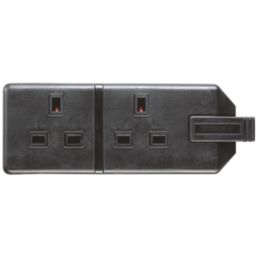 Masterplug 13A 2-Gang Unfused Rewireable Socket Black - Screwfix