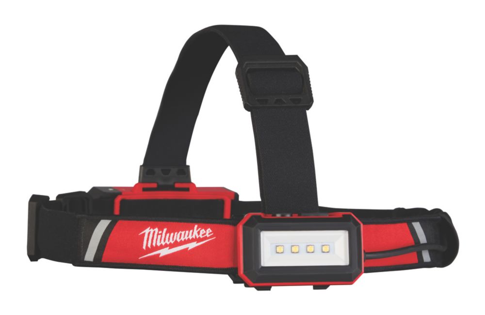 Milwaukee L4 HLRP Rechargeable LED USB Hard Hat Headlamp Red/Black ...