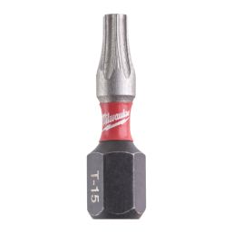 Milwaukee SHOCKWAVE 1/4" 25mm Hex Shank TX15 Screwdriver Bits 25 Pack ...
