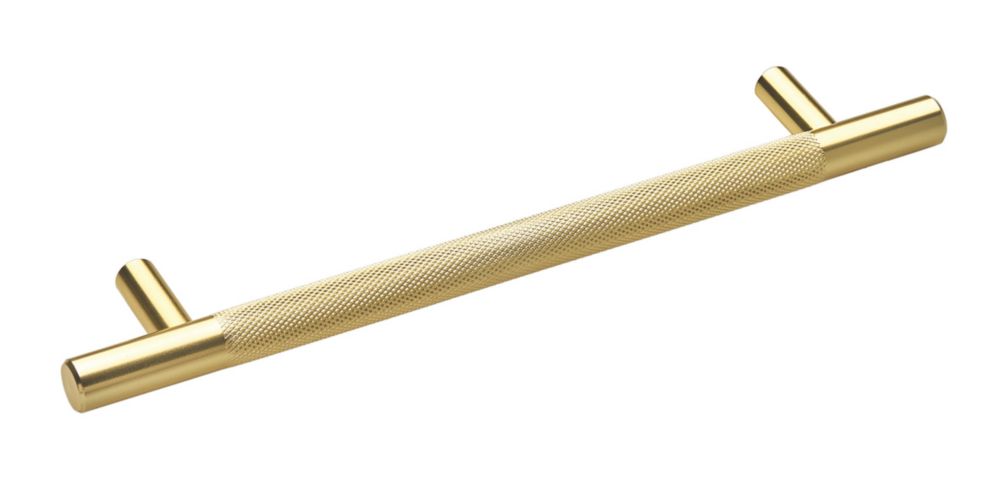Elite Knobs & Handles Kensington Knurled T Bar Handle Brushed Brass ...