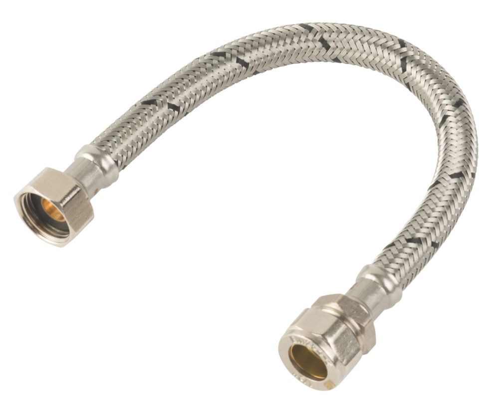 Midbrass Flexible Hoses 1/2" x 1/2" x 500mm 2 Pack - Screwfix