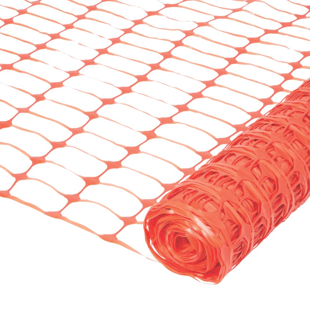 Essentials Barrier Fencing Orange 50m - Screwfix