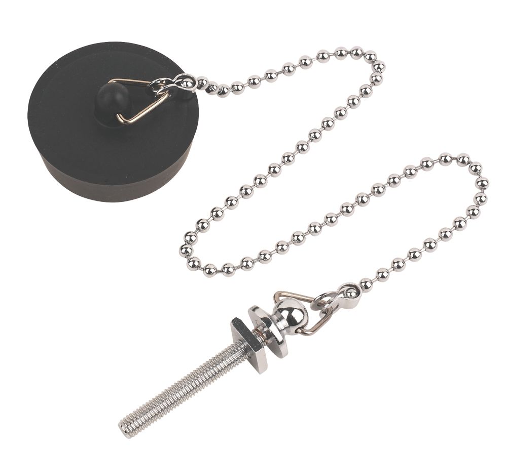 Essentials Basin Basin Plug & Chrome Chain 36.5mm - Screwfix