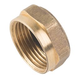 Midbrass Brass Compression Blank Nut 1/2" - Screwfix