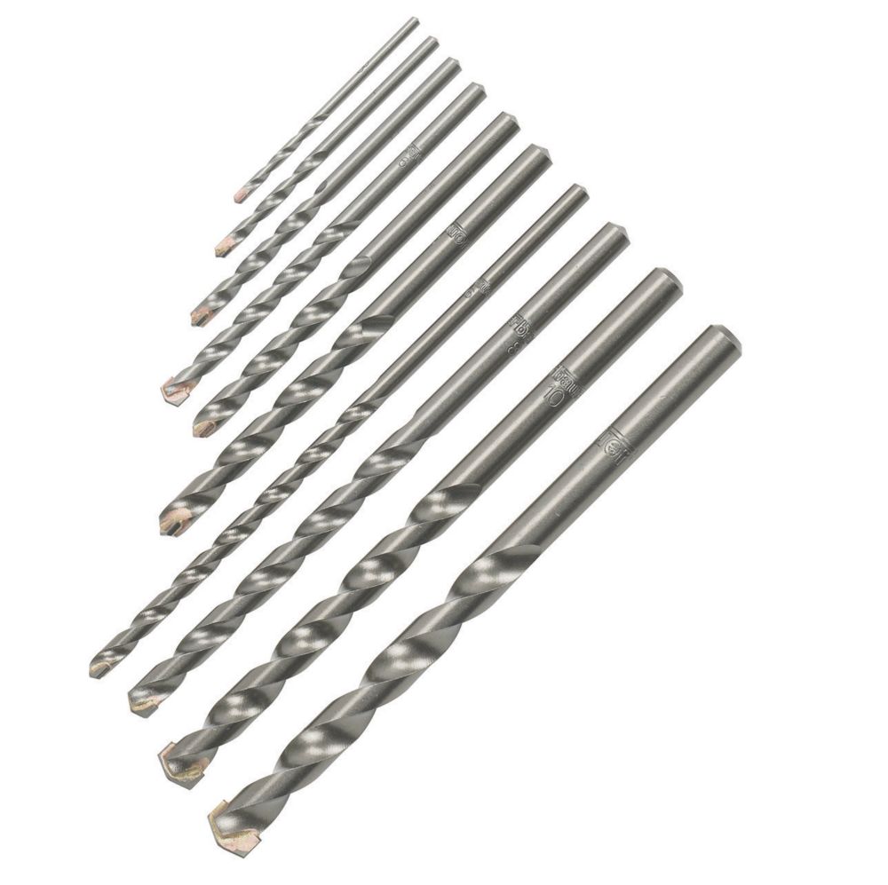 Erbauer Straight Shank Masonry Drill Bits 10 Piece Set - Screwfix