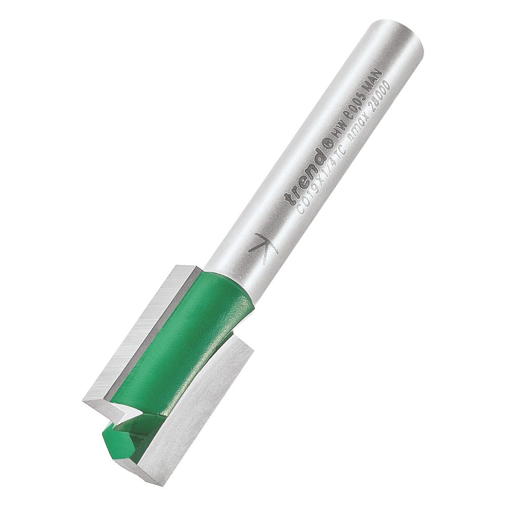 Trend C019X1/4TC 1/4" Shank Double-Flute Straight Router Cutter 12mm x ...