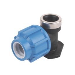 FloPlast MDPE Plastic Wall Plate Elbow 25mm x 3/4" - Screwfix