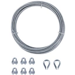 Essentials Wire Rope Transparent 3mm x 10m - Screwfix