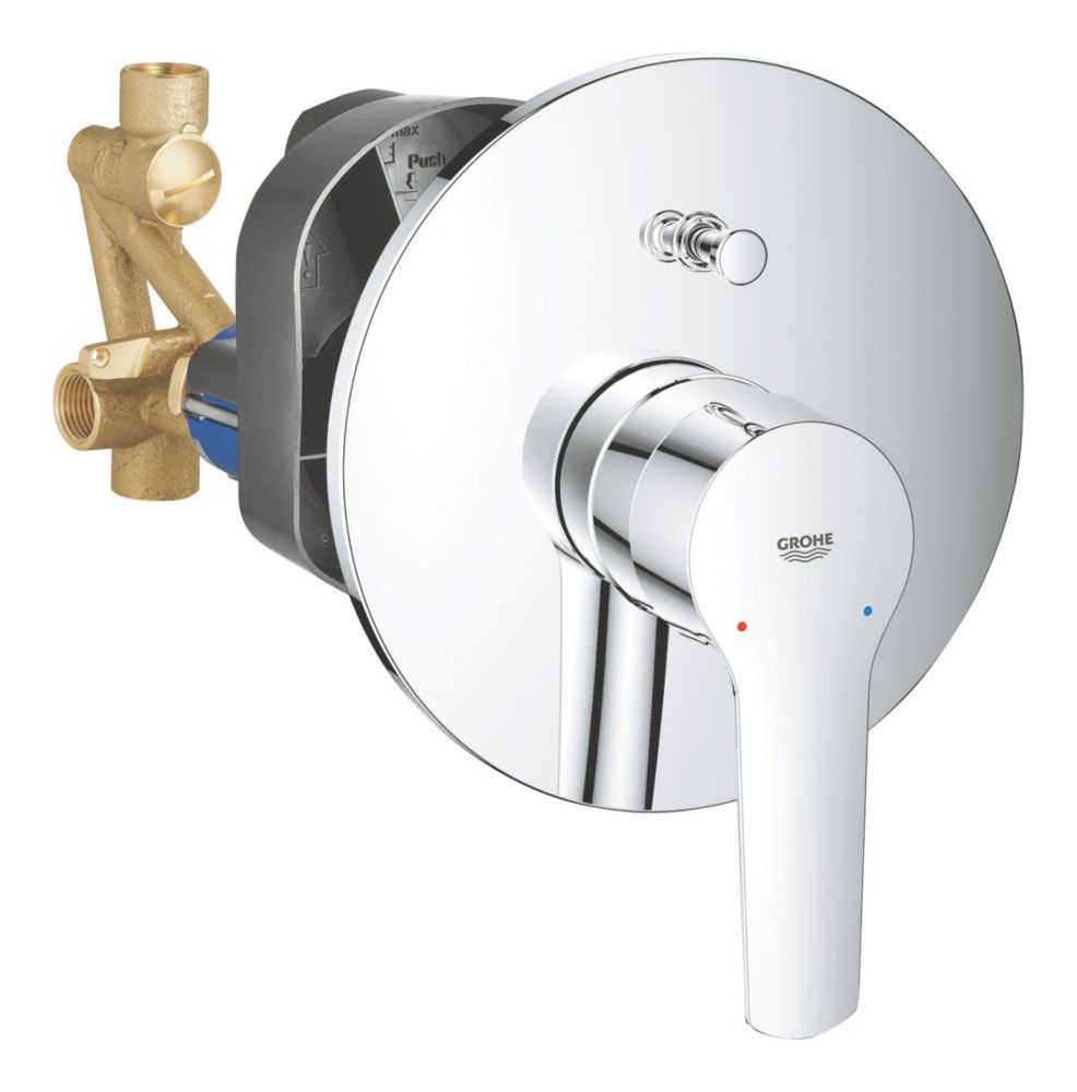 Grohe Start Concealed Dual Outlet Manual Chrome Single Lever Mixer Bath ...