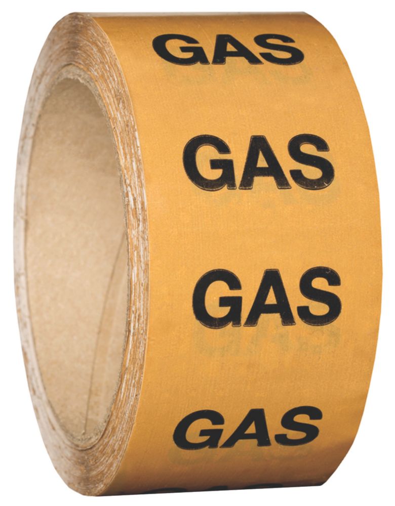 Essentials Gas Pipe Marking Tape Brown 33m x 50mm - Screwfix