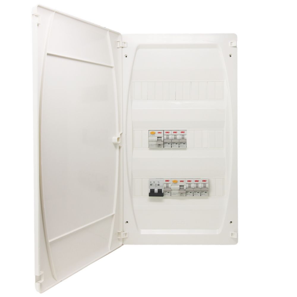 Garo G336B-7A 36-Module 7-Way Part-Populated Dual RCD Consumer Unit ...