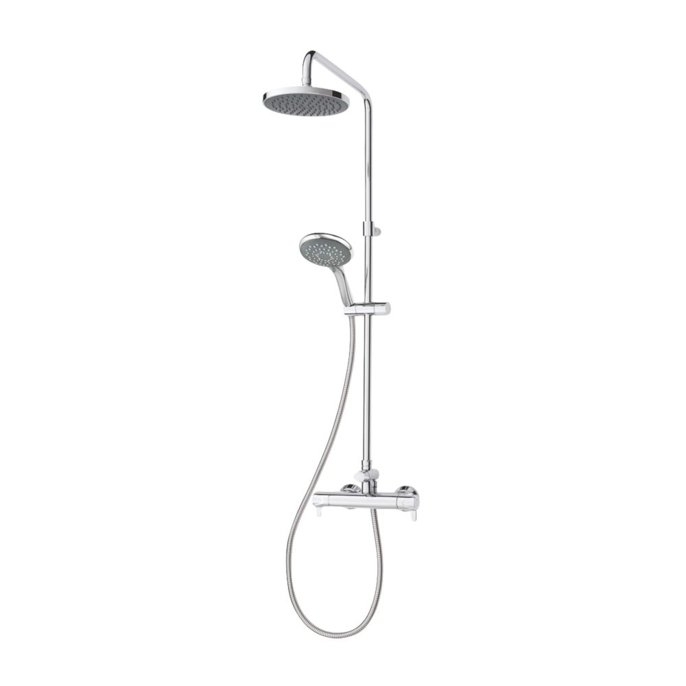 Triton Leona Rear-Fed Exposed Chrome Thermostatic Bar Diverter Mixer ...