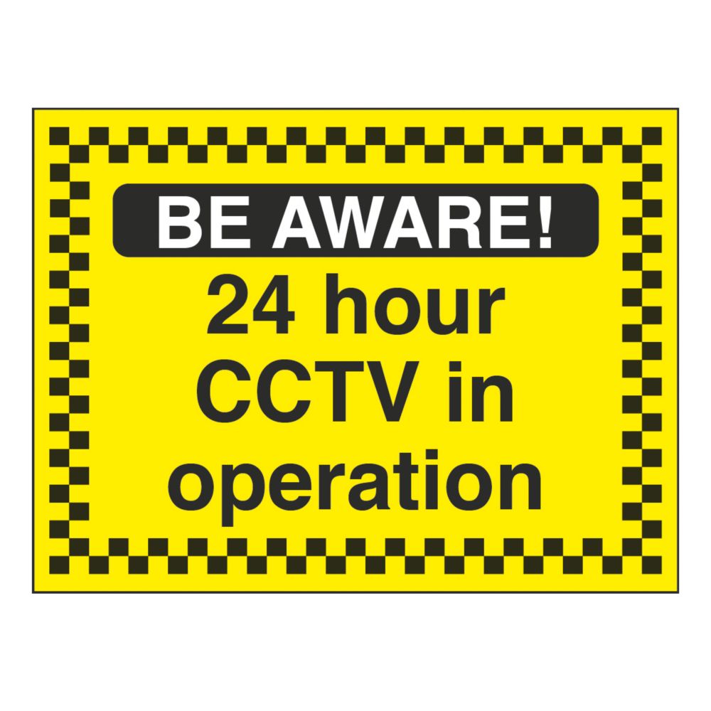 "24-Hour CCTV In Operation" Sign 450mm x 600mm - Screwfix