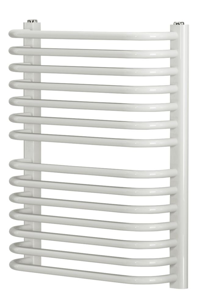 Blyss 600mm x 500mm 1364BTU White Curved Towel Radiator - Screwfix