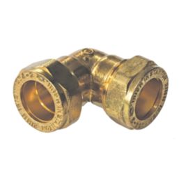 Instantor Brass Compression Equal 90° Elbow 22mm - Screwfix
