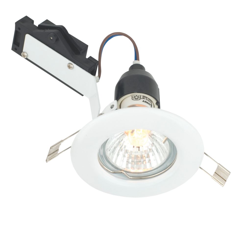 LAP Fixed Mains Voltage Downlight Gloss White - Screwfix