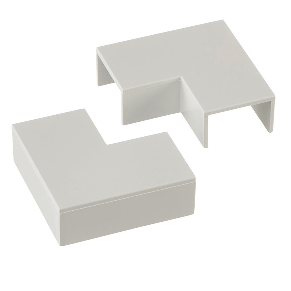 Deta TTE Flat Trunking Angles 25mm x 16mm 2 Pack - Screwfix