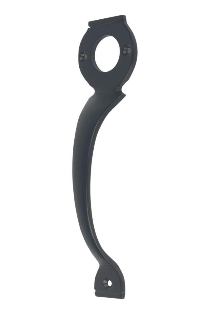 GateMate Classic Long Throw Lock Pull Handle Black Powder-Coated - Screwfix