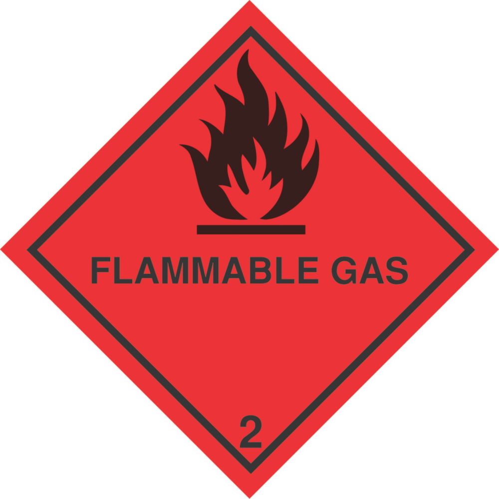 "Flammable Gas" Diamond 100 x 100mm | Safety Signs | Screwfix.ie
