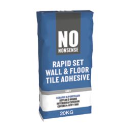 No Nonsense Wall & Floor Rapid Set Tile Adhesive Grey 20kg - Screwfix