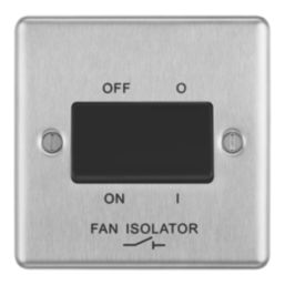 LAP 10AX 1-Gang 3-Pole Fan Isolator Switch Brushed Stainless Steel with ...