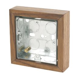 Varilight 1-Gang Surface Pattress Medium Oak Single Wall Box 25mm ...