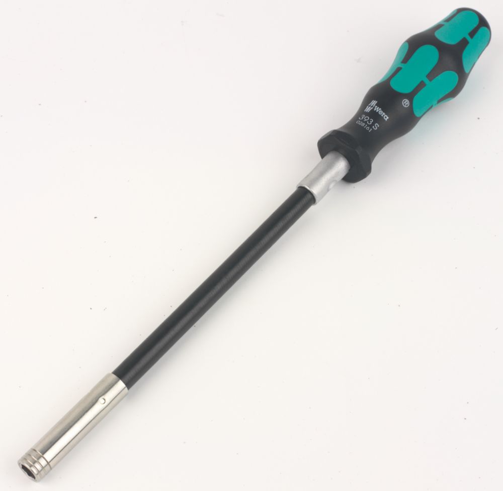 Wera 393 S 1/4" Hex Flex Shaft Bit-Holding Handle - Screwfix