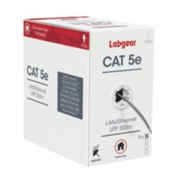 Labgear Cat 5e Grey 4-Pair 8-Core Unshielded Ethernet Cable 305m Box ...