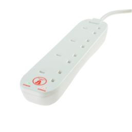 Masterplug 13A 4-Gang Unswitched Surge-Protected Extension Lead 2m ...
