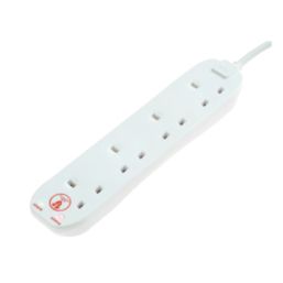 Masterplug 13A 4-Gang Unswitched Surge-Protected Extension Lead 2m ...