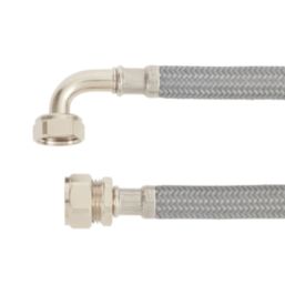 Flomasta Bent Flexible Compression Hose 15mm x 1/2" x 500mm - Screwfix