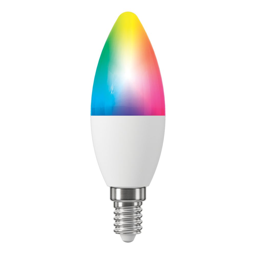 LAP E14 Candle RGB & White LED Smart Light Bulb 4.2W 470lm - Screwfix