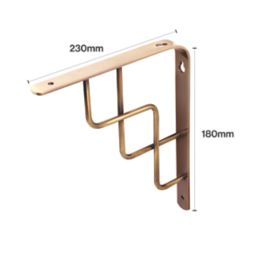 Essentials Step Shelf Brackets Brushed Brass 230mm x 180mm 4 Pack ...