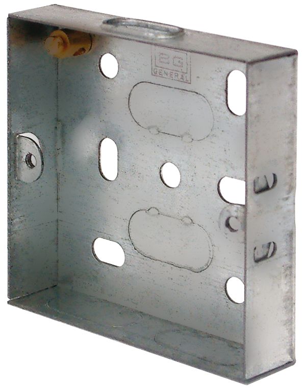 LAP 1-Gang Galvanised Steel Installation Boxes 16mm 10 Pack - Screwfix