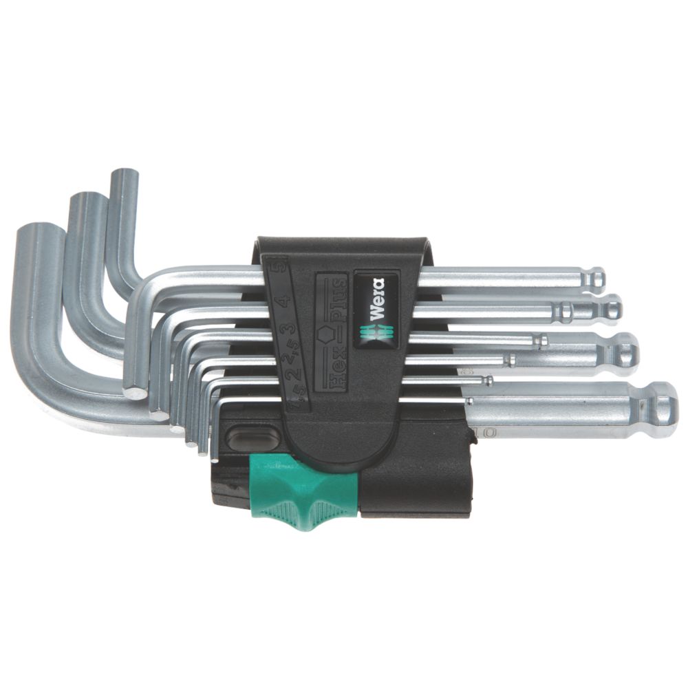 Wera L-Keys Metric Hex-Plus Set 9 Pieces | Hex Keys | Screwfix.ie