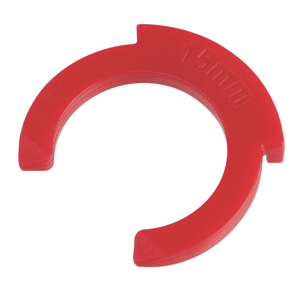 Flomasta Plastic Collet Clips Red 15mm 10 Pack - Screwfix
