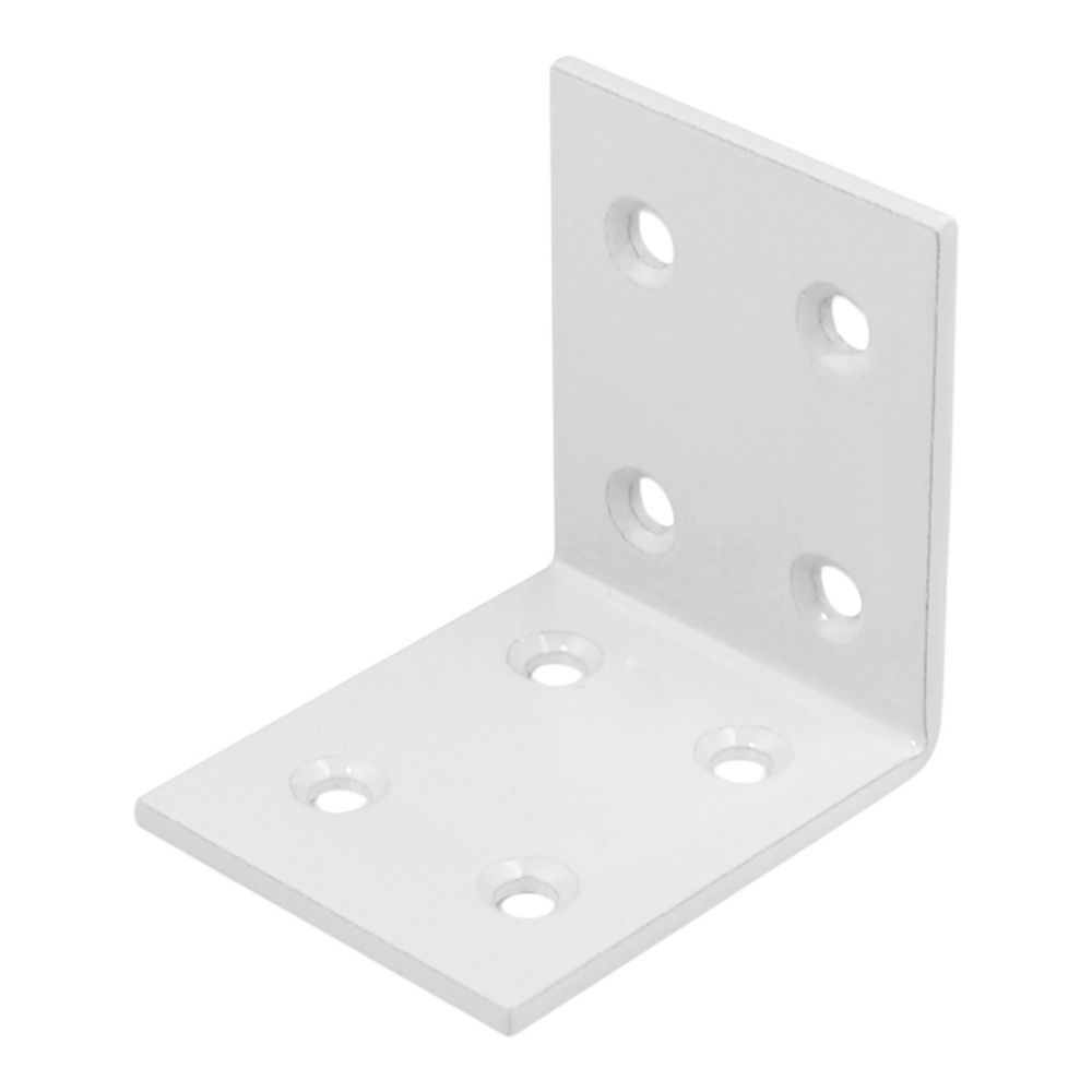Essentials Angle Bracket Silver 50mm x 50mm x 40mm - Screwfix