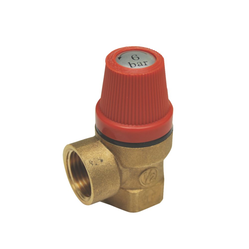 Pressure Relief Valve 6bar 1/2" x 1/2" - Screwfix