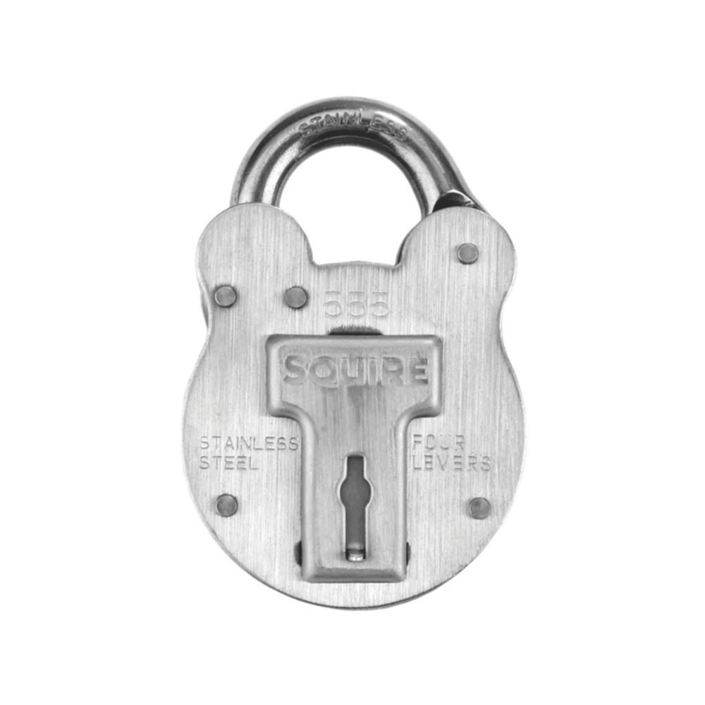 Squire 555 Stainless Steel Weatherproof Padlock 51mm 1 Pack - Screwfix