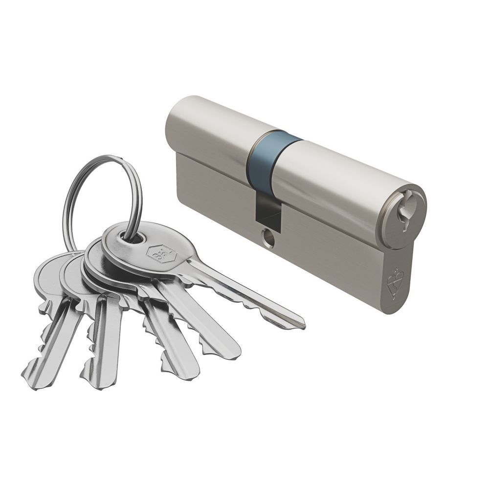 Smith & Locke Fire Rated 6-Pin Double Cylinder Lock 35-45 (80mm) Silver ...