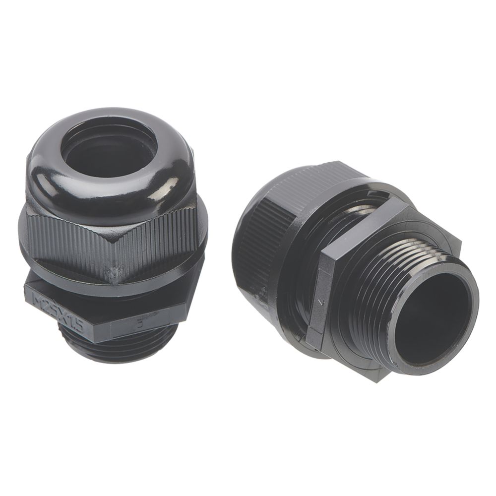 Vimark Nylon Male Comp Glands 25mm Black 2 Pack - Screwfix