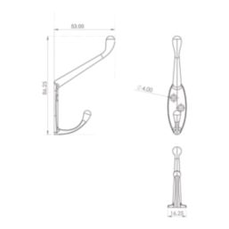 Essentials Coat & Hat Hooks Polished Chrome 86mm 5 Pack - Screwfix