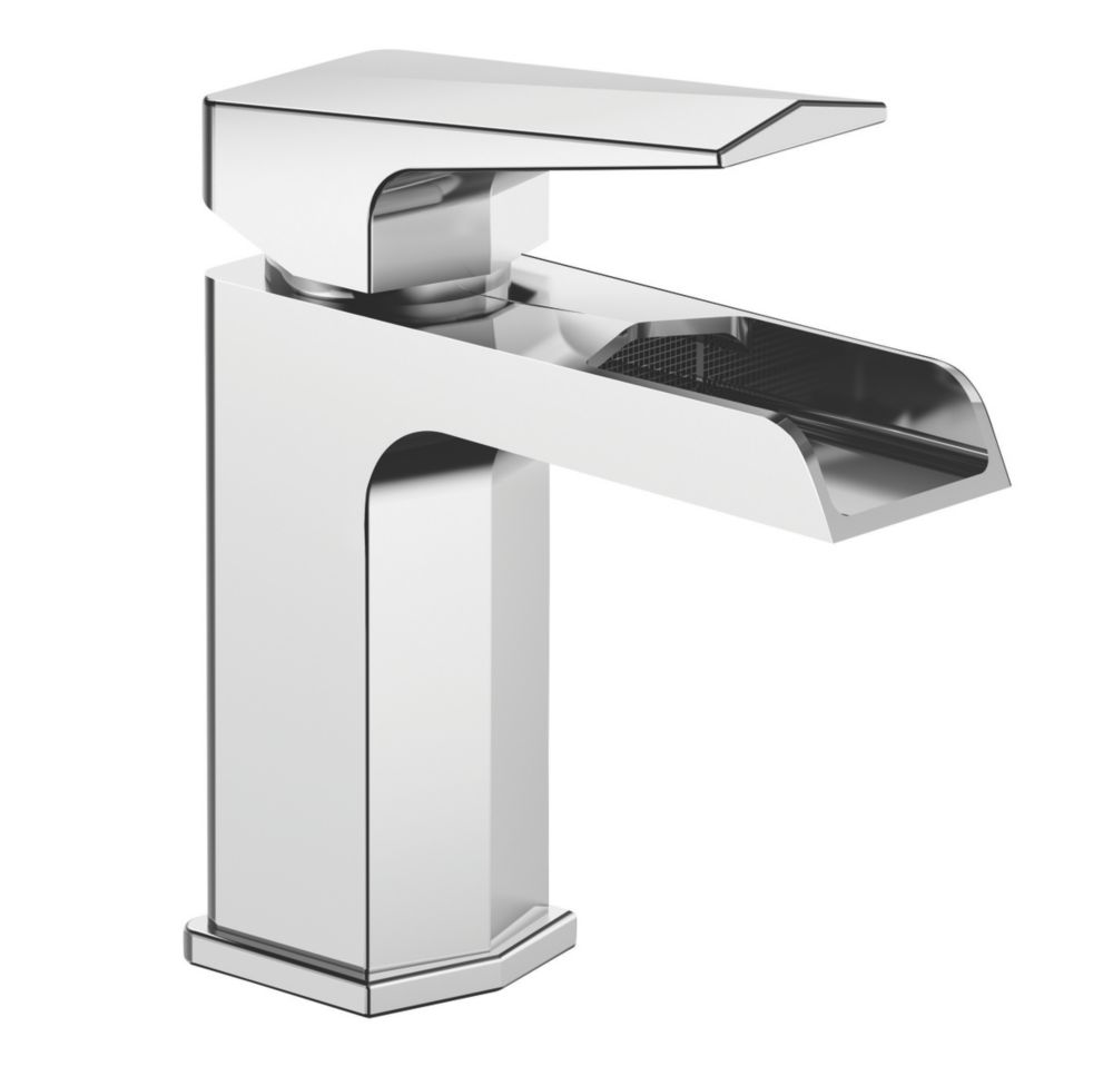 Bristan Elegance Waterfall Chrome 155mm Standard Lever Mono Basin Mixer Tap With Clicker Waste ...