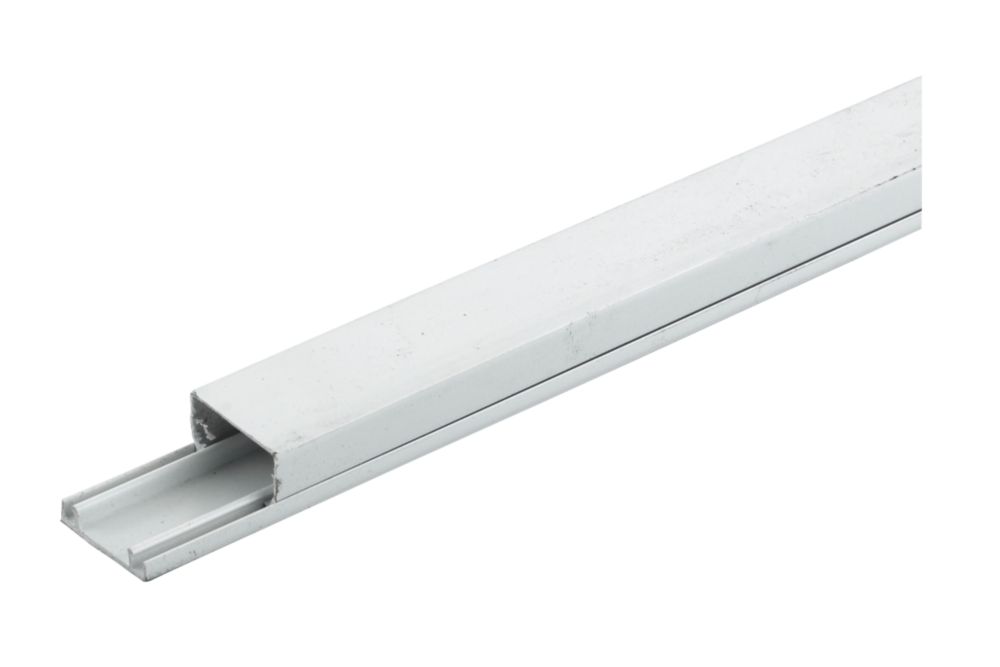 Tower uPVC White Mini Trunking 25mm x 16mm x 2m - Screwfix