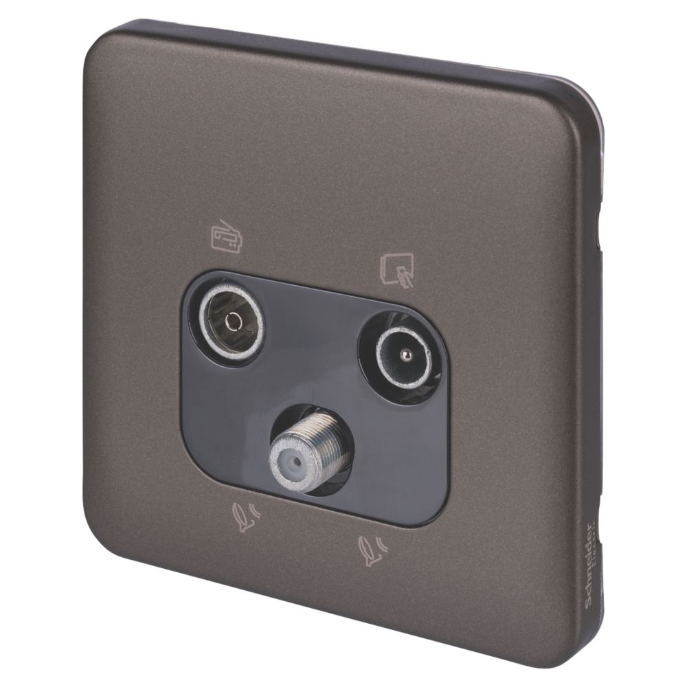 Schneider Electric Lisse Deco 1-Gang Triplex Multimedia Socket Mocha ...