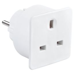 Masterplug 13A Unfused Travel Adaptor White - Screwfix