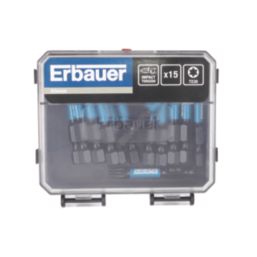 Erbauer 1/4" 50mm Hex Shank TX30 Screwdriver Bits 15 Pack - Screwfix