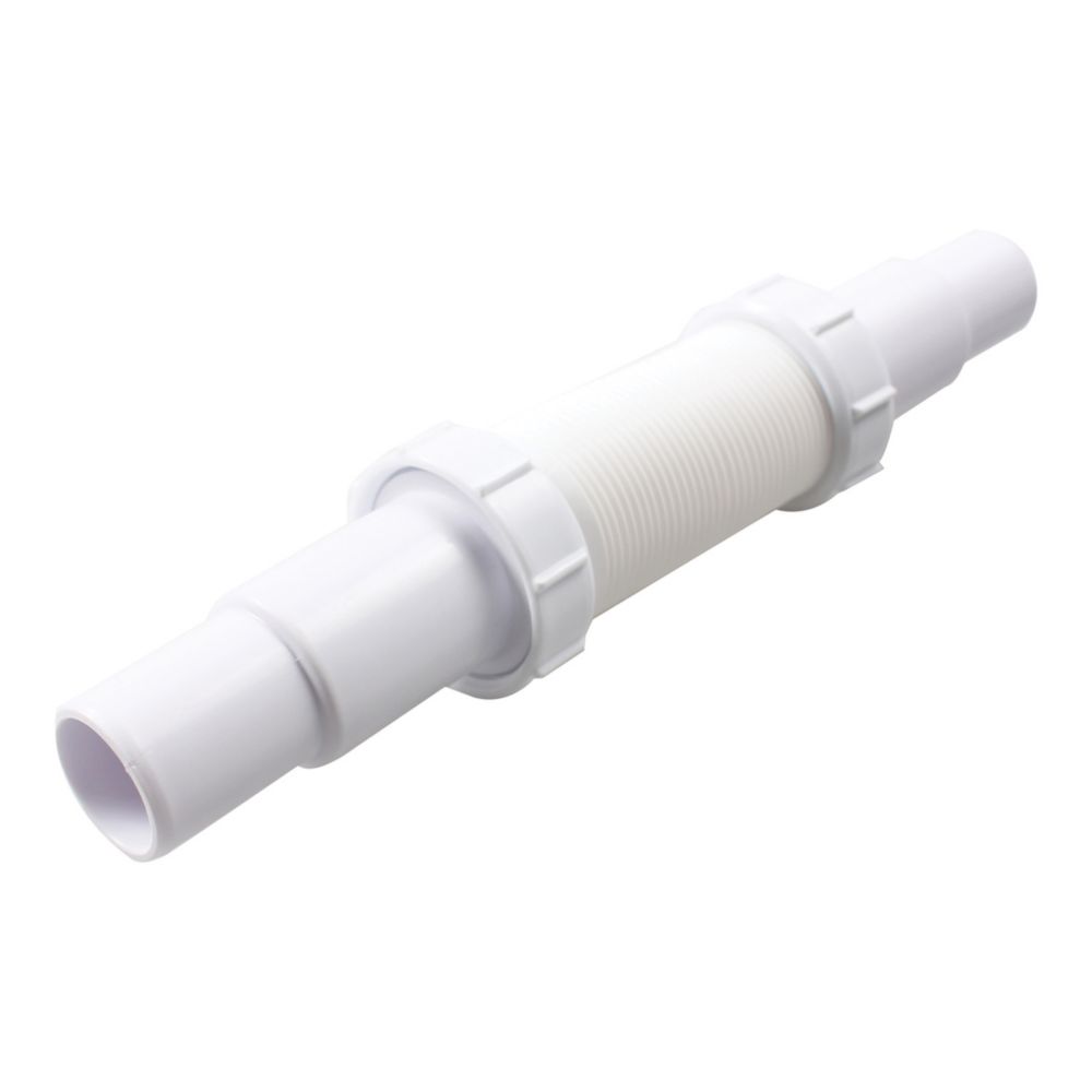 Flomasta Push-Fit Flexible Waste Pipe White 40mm x 330 - 570mm - Screwfix